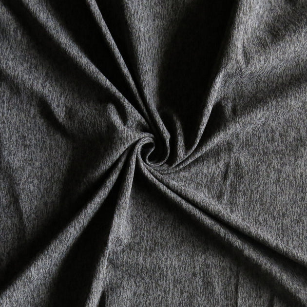 Charcoal/Black Eclat Marl Poly Spandex Jersey Knit Fabric - 17" Remnan – The Fabric Fairy