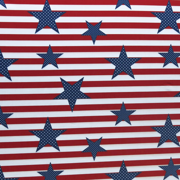 Americana Traditional Stars and Stripes Poly Spandex Swimsuit Fabric ...