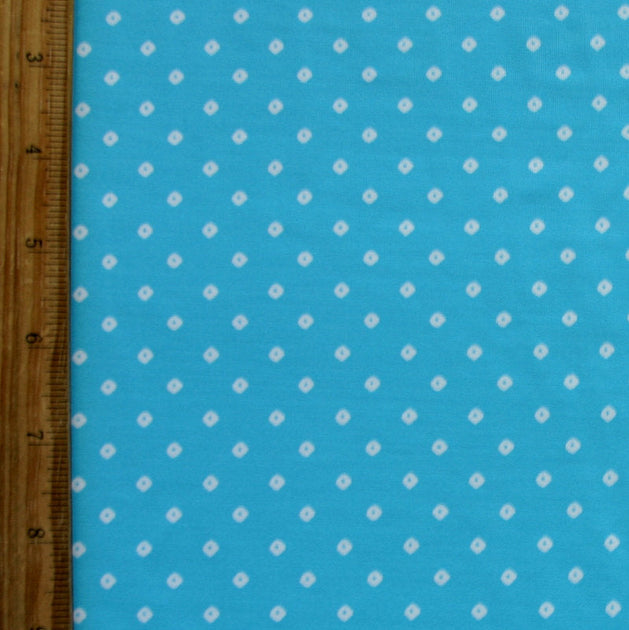 Tiny White Diamonds on Turquoise Blue Nylon Lycra Swimsuit Fabric - 18 ...