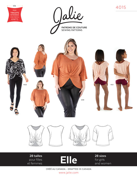 Elle Reversible Top Sewing Pattern by Jalie – The Fabric Fairy