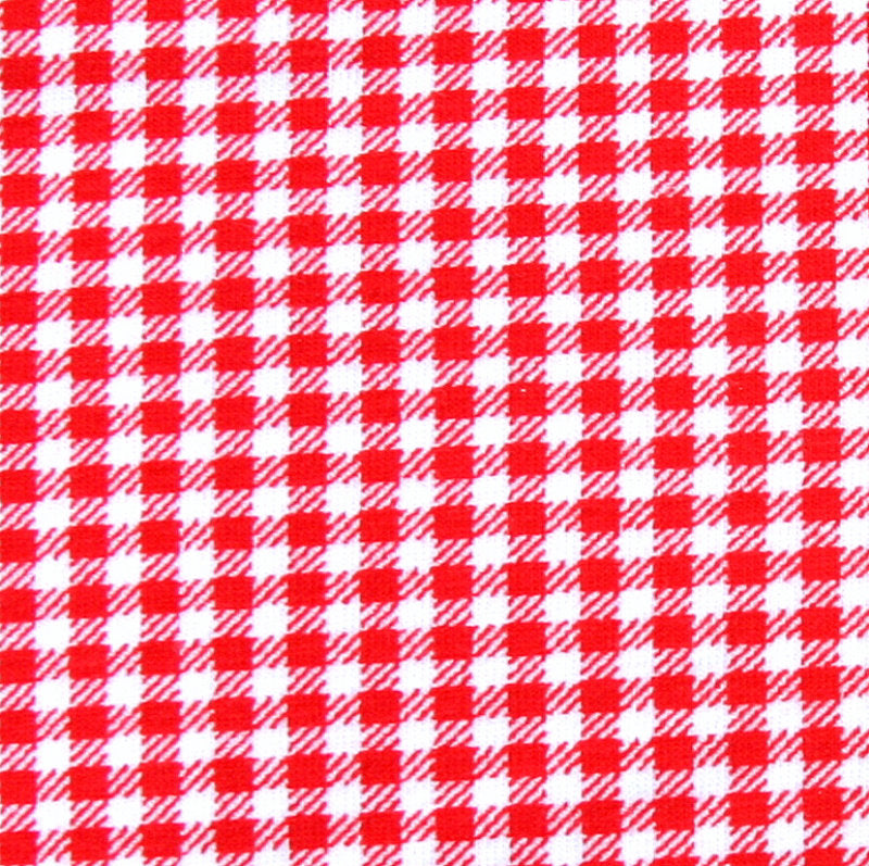 Red and White Gingham Knit Fabric The Fabric Fairy